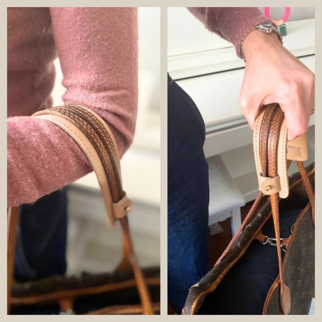 Handmade Leather Handle Cover for LV Bags | Leather Shoulder Pad for ...